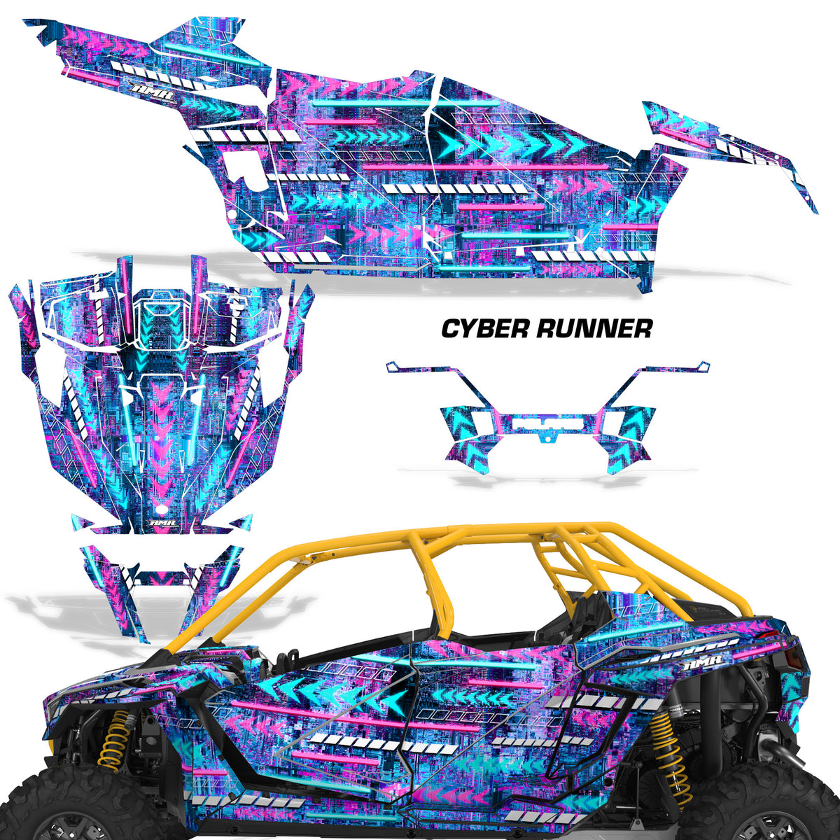 Polaris RZR Pro XP Graphic Kit 4-Door 2020 & Up Cyber Runner – X-Hivent